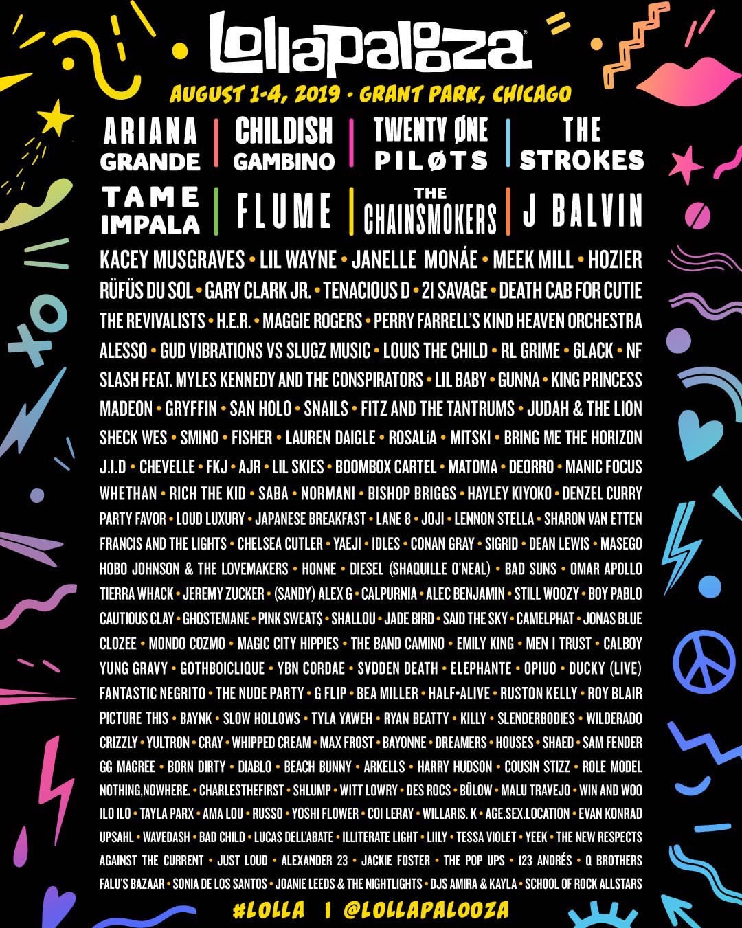 Ariana Grande, Twenty One Pilots + more to headline Lollapalooza ...