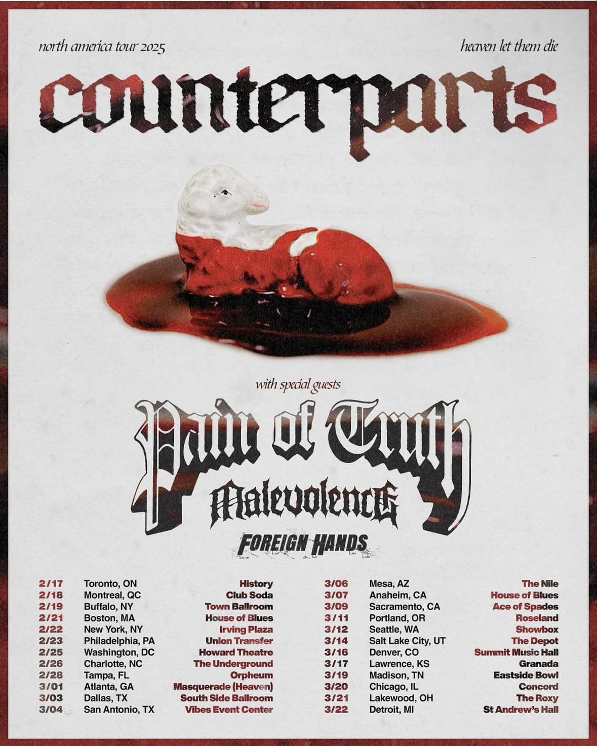 Counterparts announce the 'Heaven Let Them Die Tour'