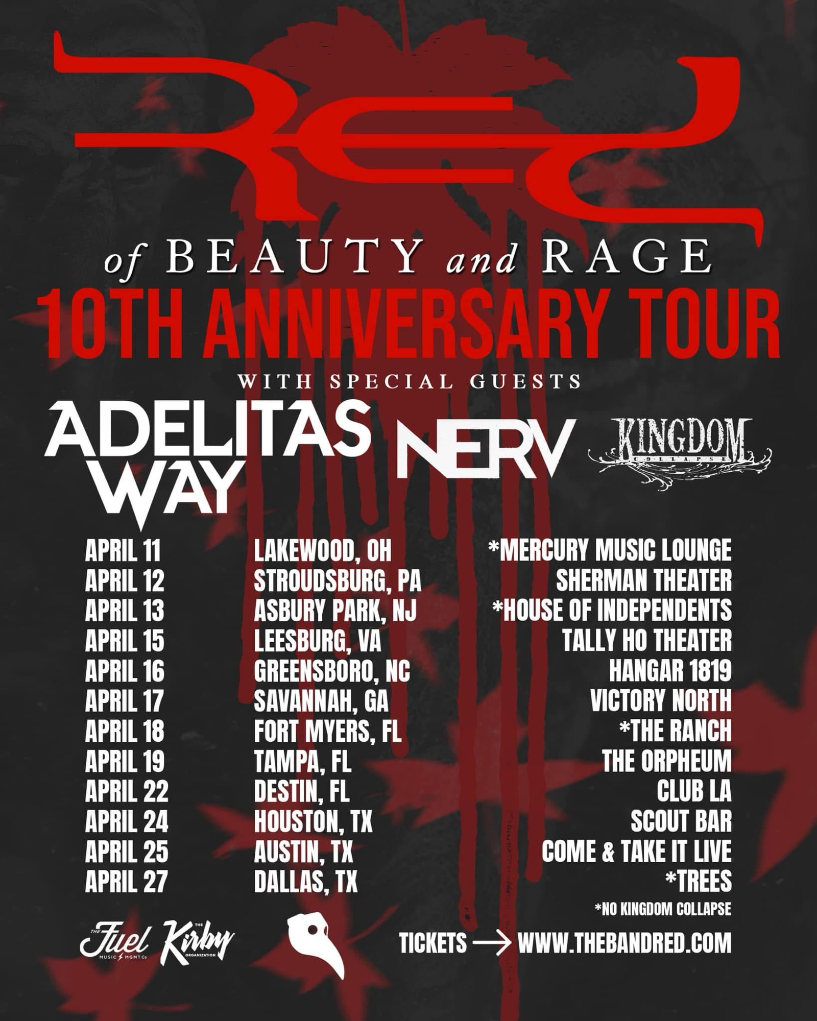 RED Announces 10th Anniversary Tour for "Of Beauty and Rage"
