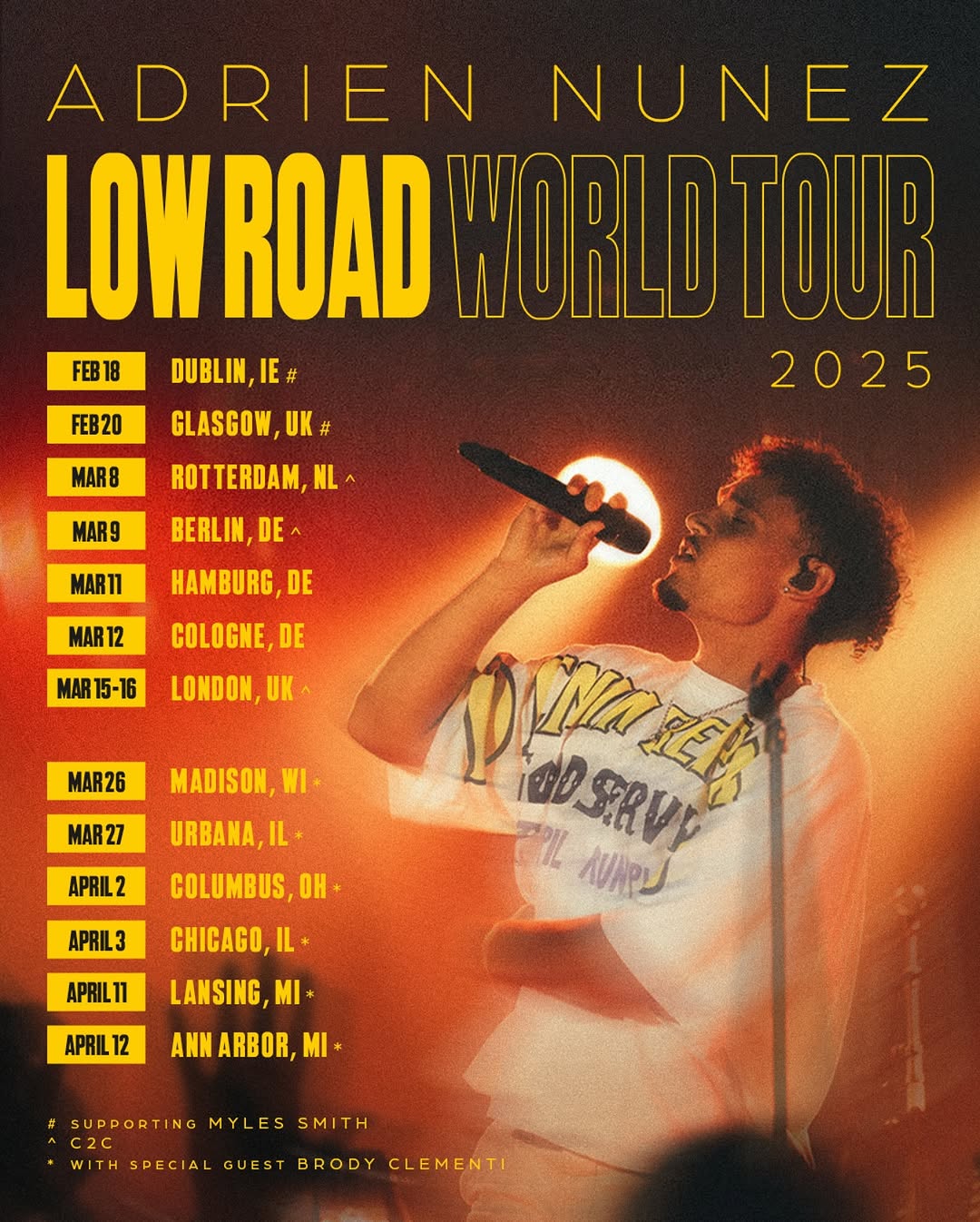 Adrien Nunez adds US dates to the Low Road World Tour