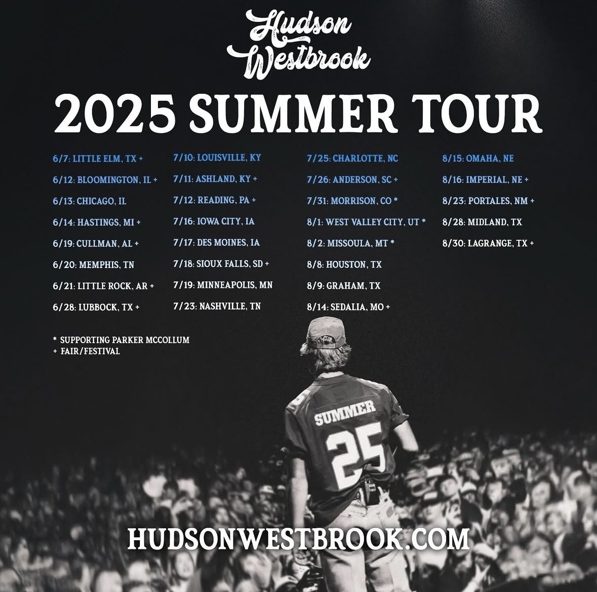Hudson Westbrook is setting out for a summer tour