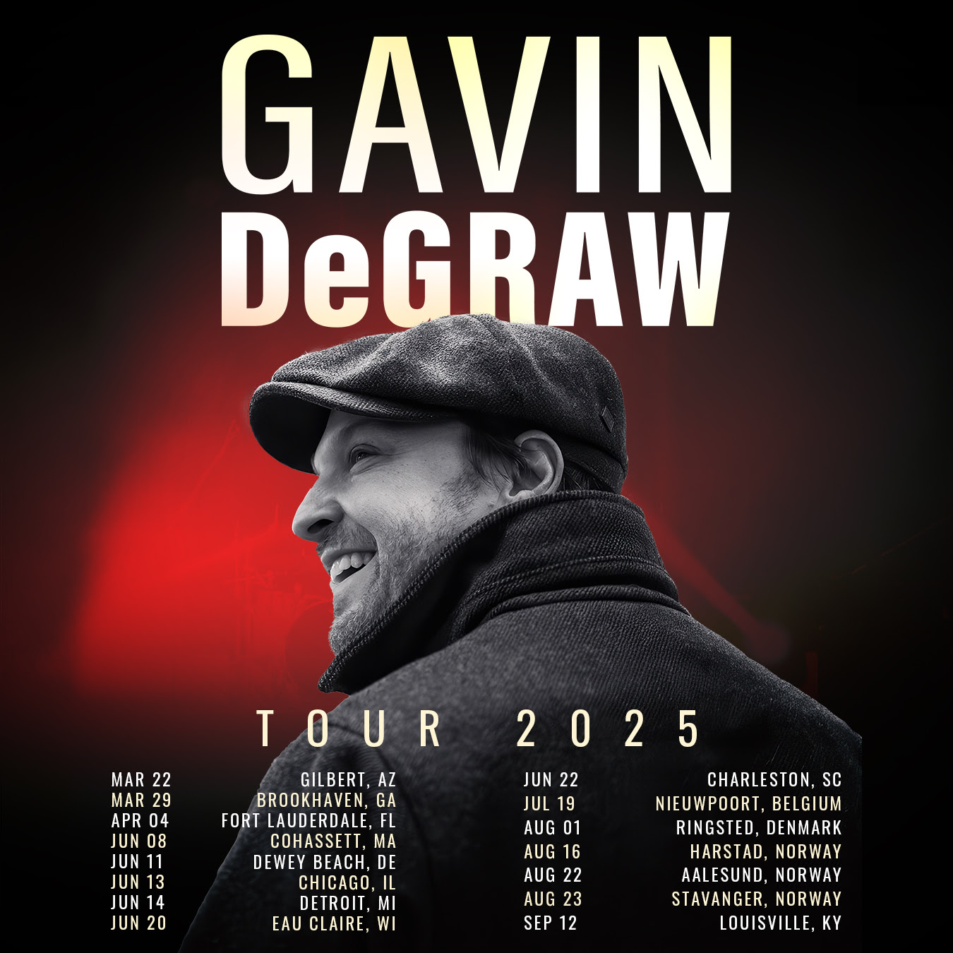 Gavin DeGraw's '25 Tour set to hit the US & Northern Europe