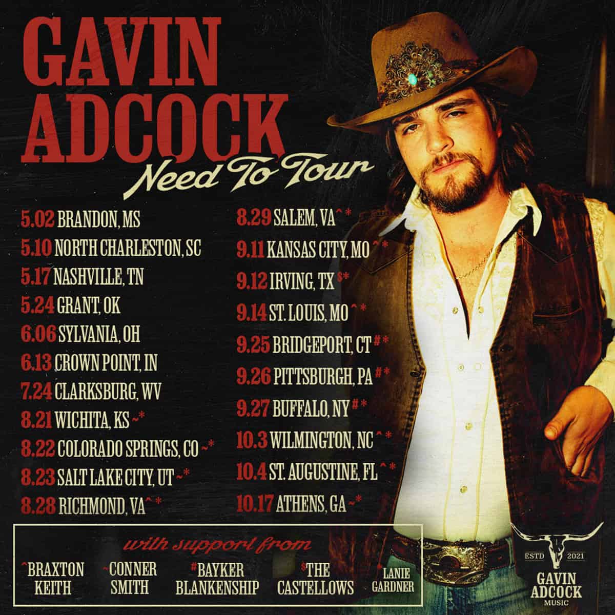 Gavin Adcock’s “Need To” Tour kicks off May 2nd, tickets on sale now » // MELODIC Magazine