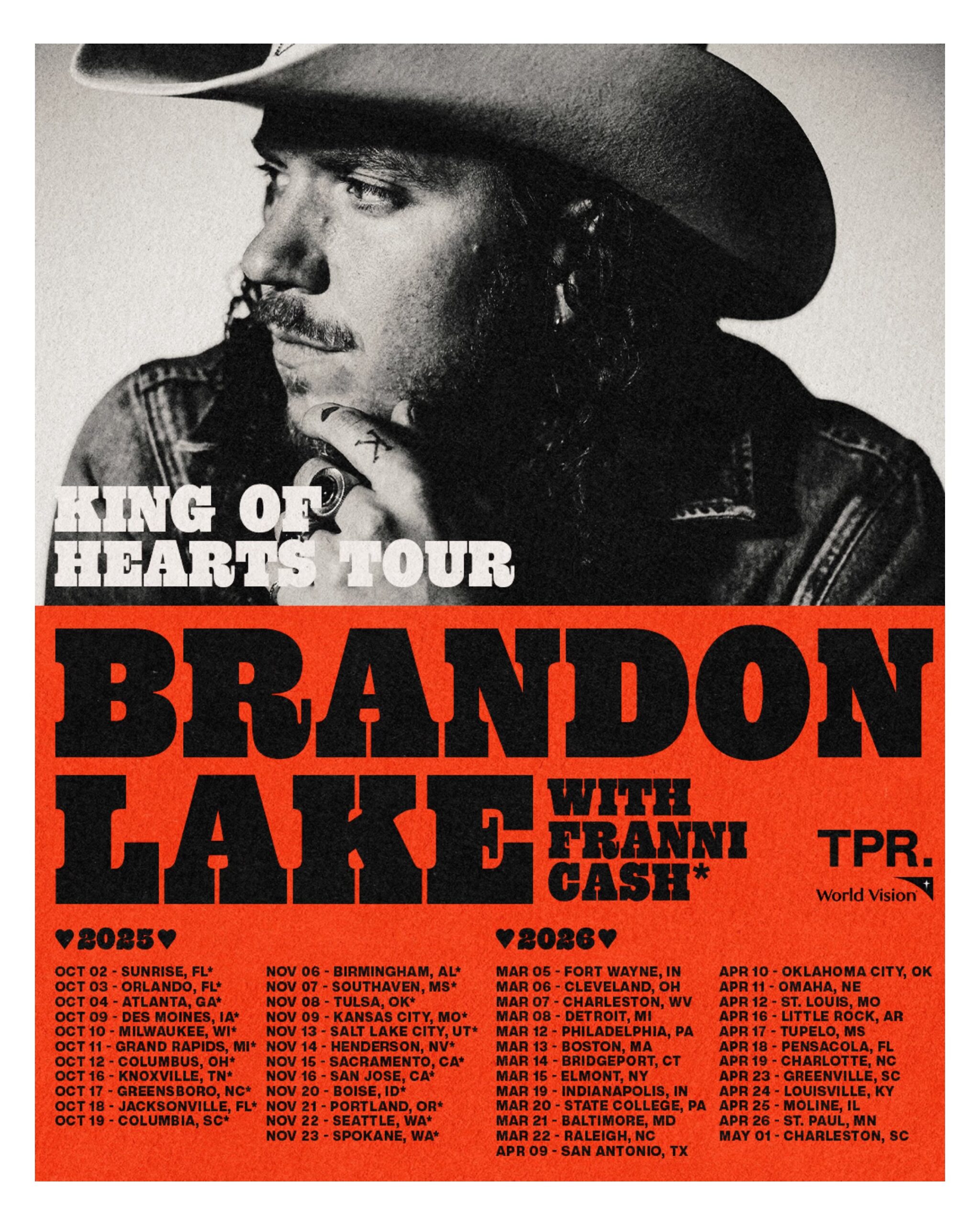 Brandon Lake announces The King Of Hearts Tour