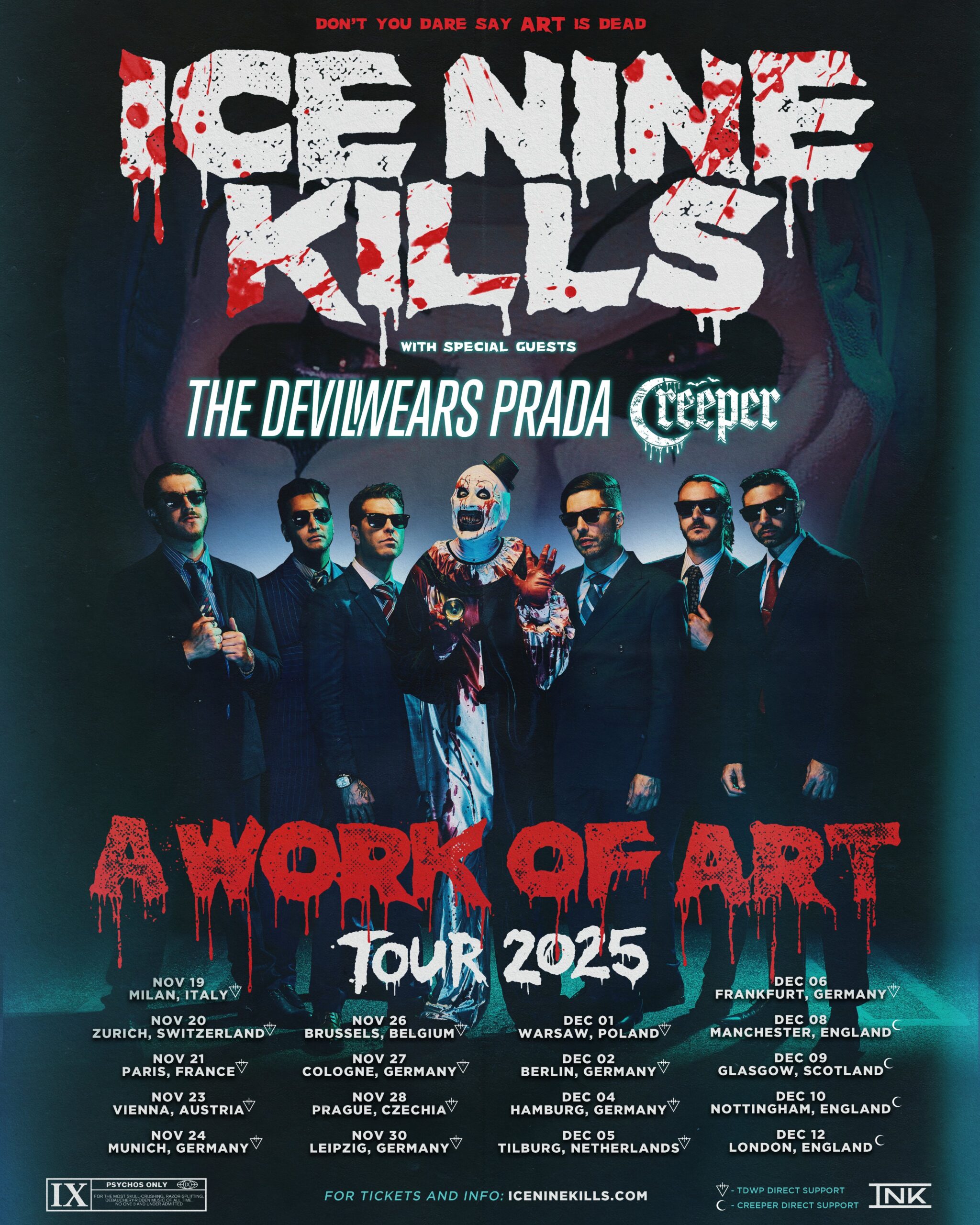 Ice Nine Kills announces A Work Of Art Europe and UK Tour