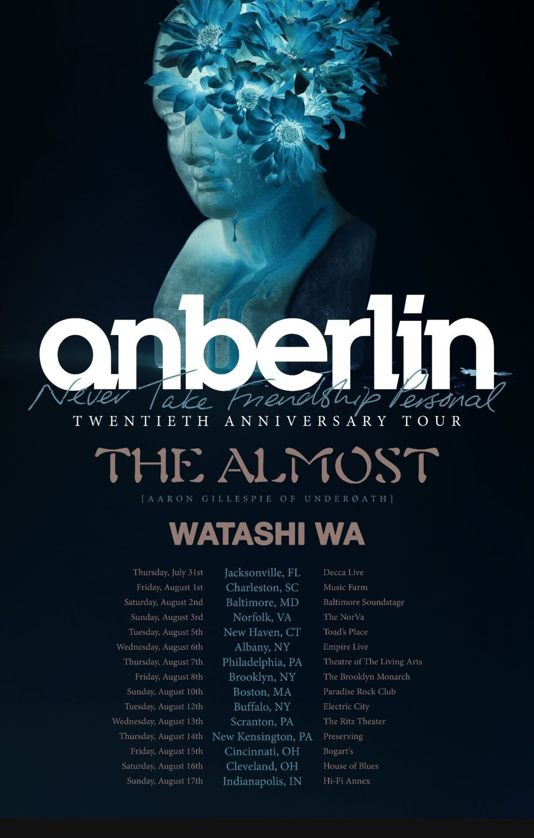Anberlin announces more USA dates for 20th anniversary tour