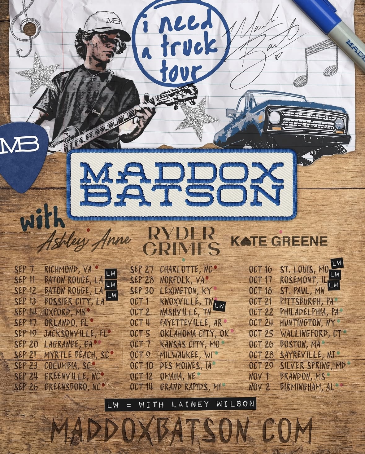 Maddox Batson announces his 'I Need A Truck' Tour