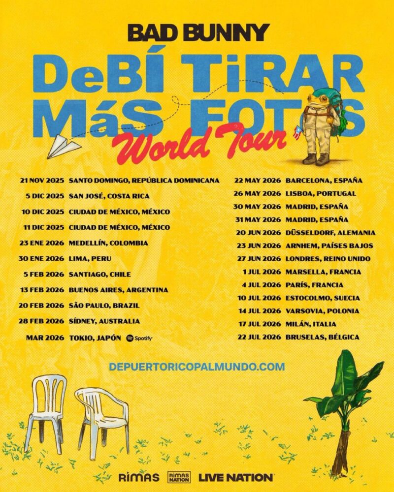 Bad Bunny announces ‘DeBí TiRAR MáS FOTOS’ World Tour