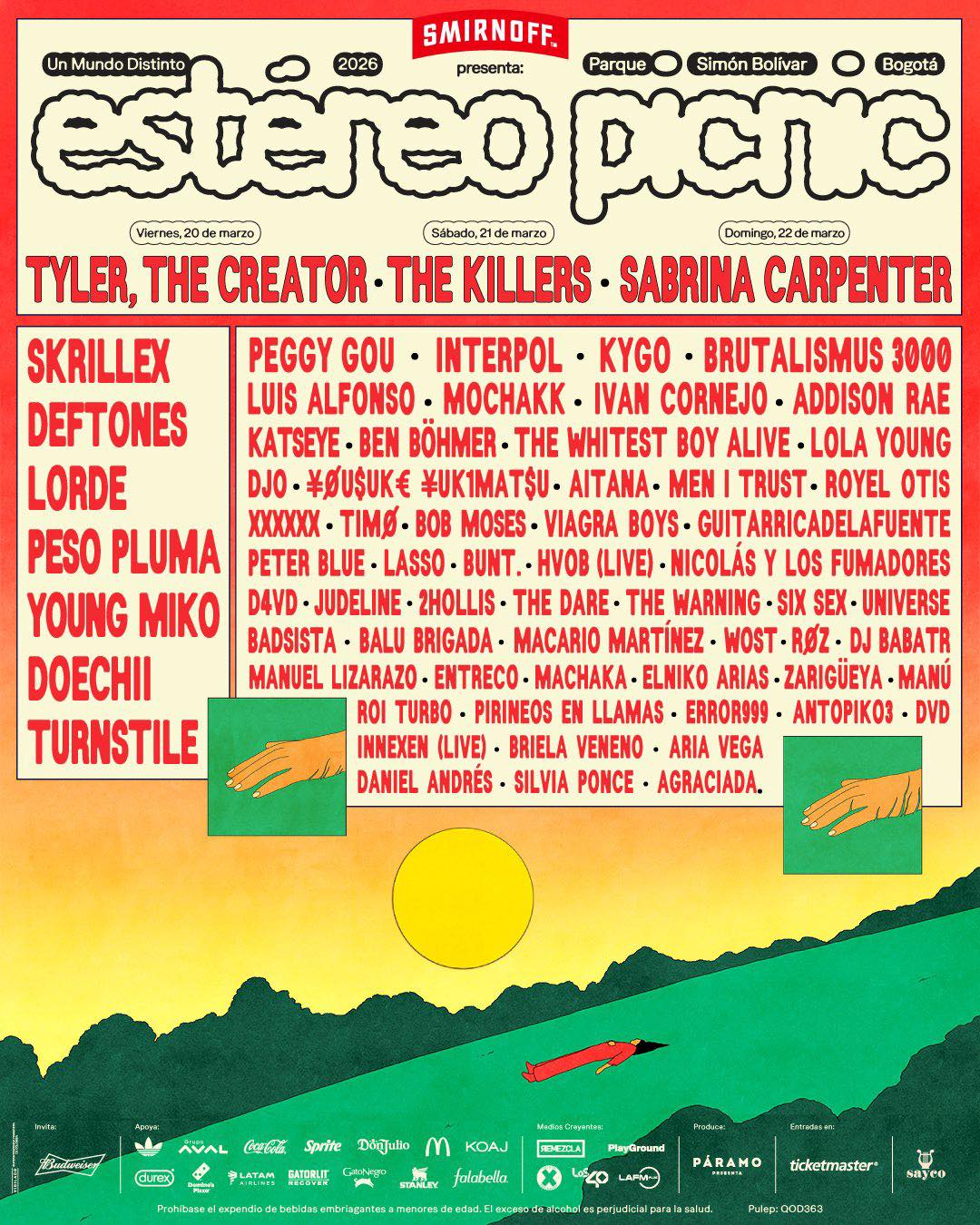 Tyler, The Creator, The Killers and Sabrina Carpenter to headline Estéreo Picnic 2026 ...