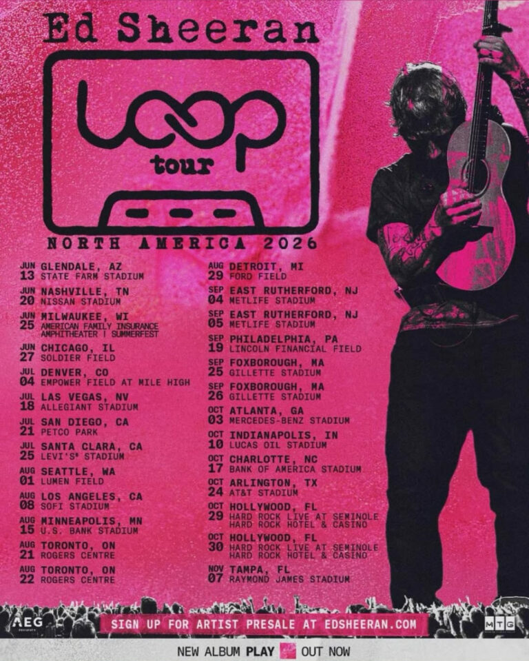 Ed Sheeran’s Loop Tour is coming to North America in 2026 » // MELODIC Magazine