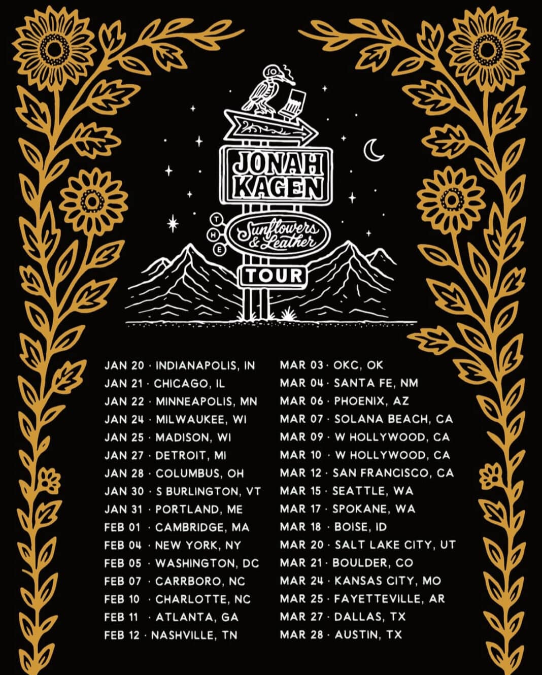 Jonah Kagen announces Sunflowers and Leather 2026 Tour » // MELODIC Magazine