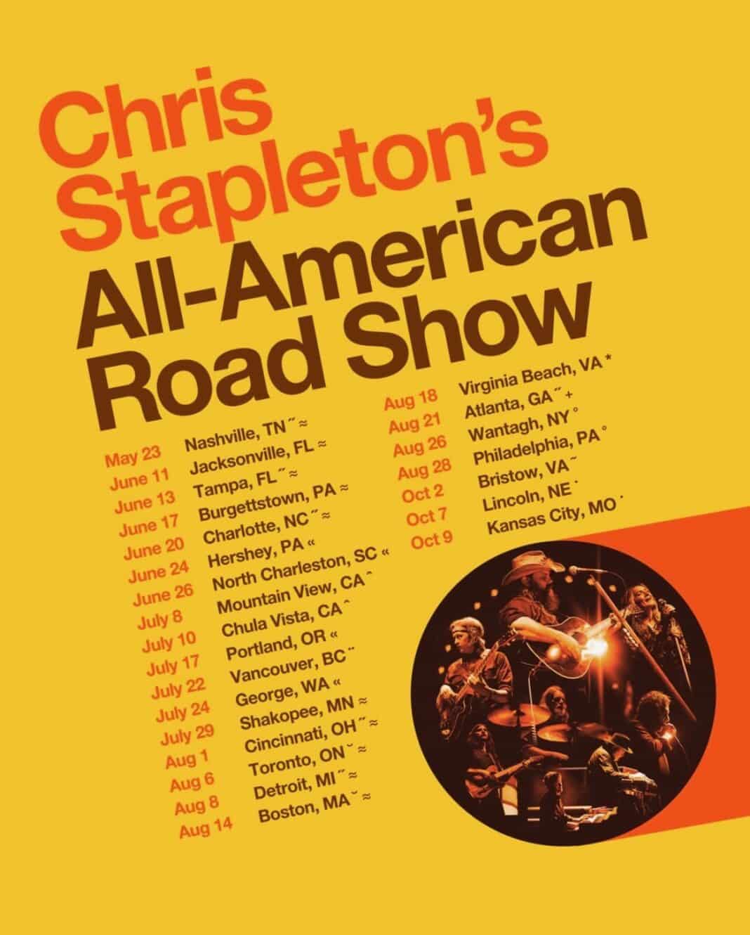 Chris Stapleton announces the 2026 All-American Road Show tour ...